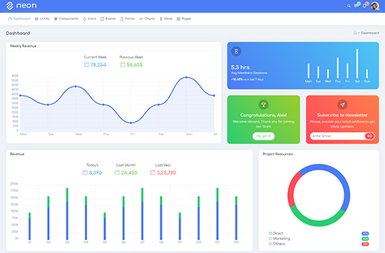 Neon - Bootstrap + Laravel + PHP Admin Dashboard Template