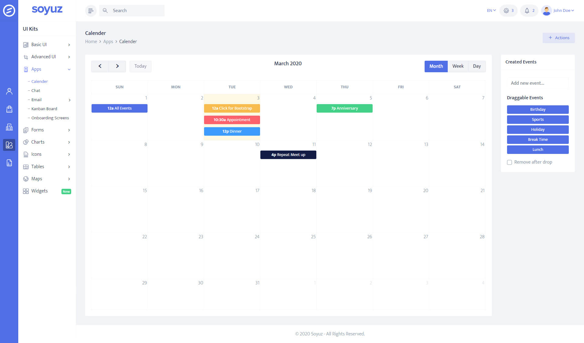 Soyuz - Bootstrap 4x + Laravel Admin Dashboard Template