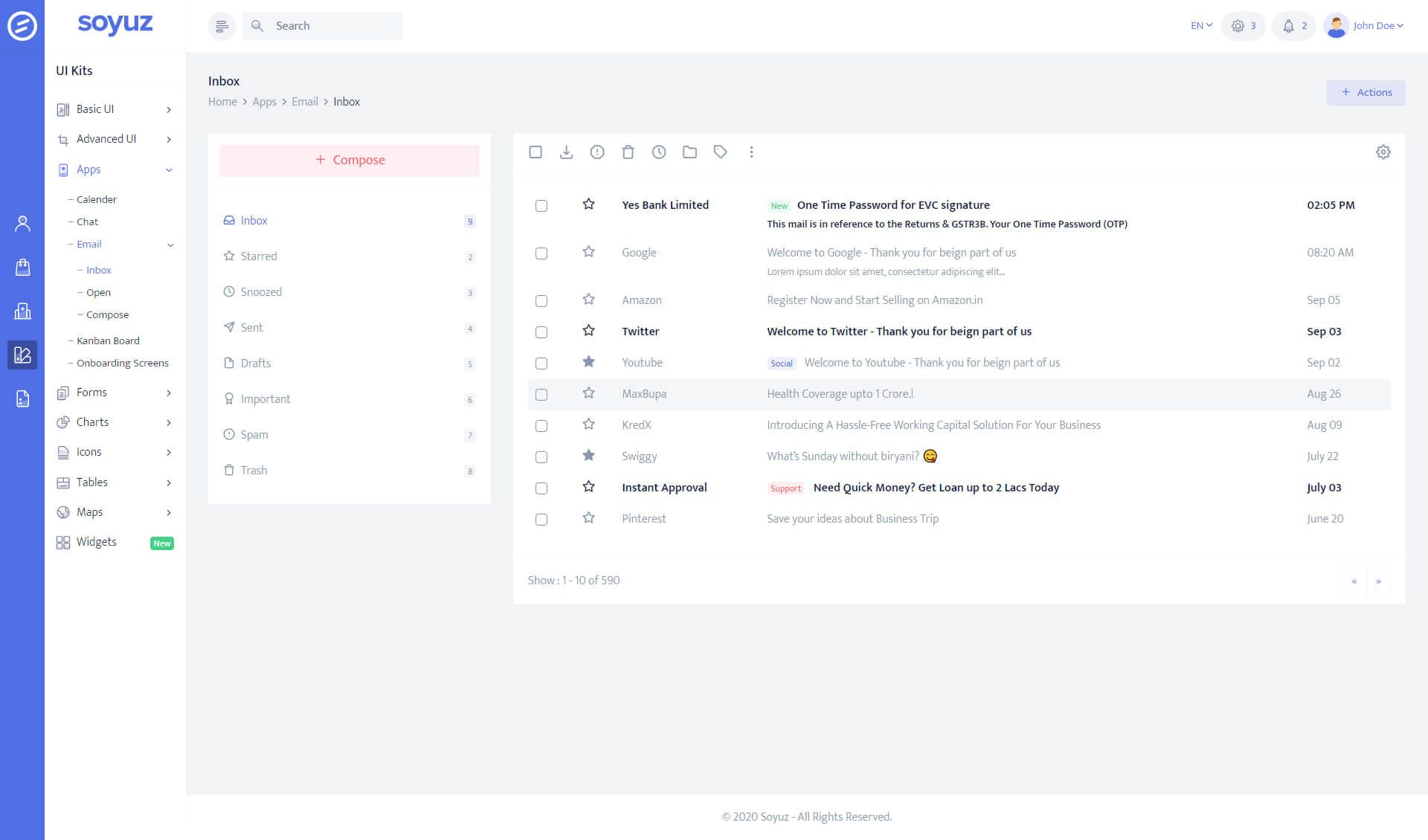 Soyuz - Bootstrap 4x + Laravel Admin Dashboard Template